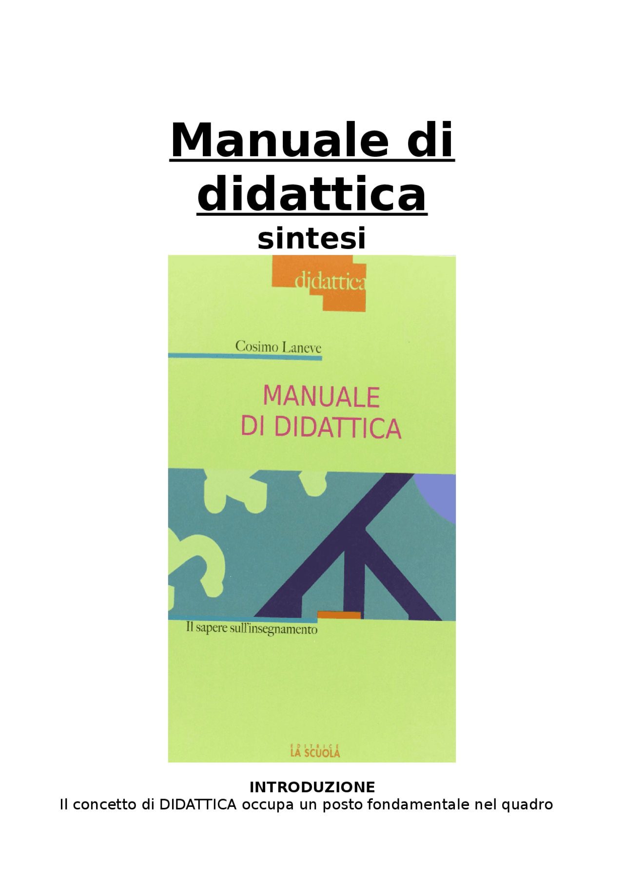 Manuale Di Didattica Docsity