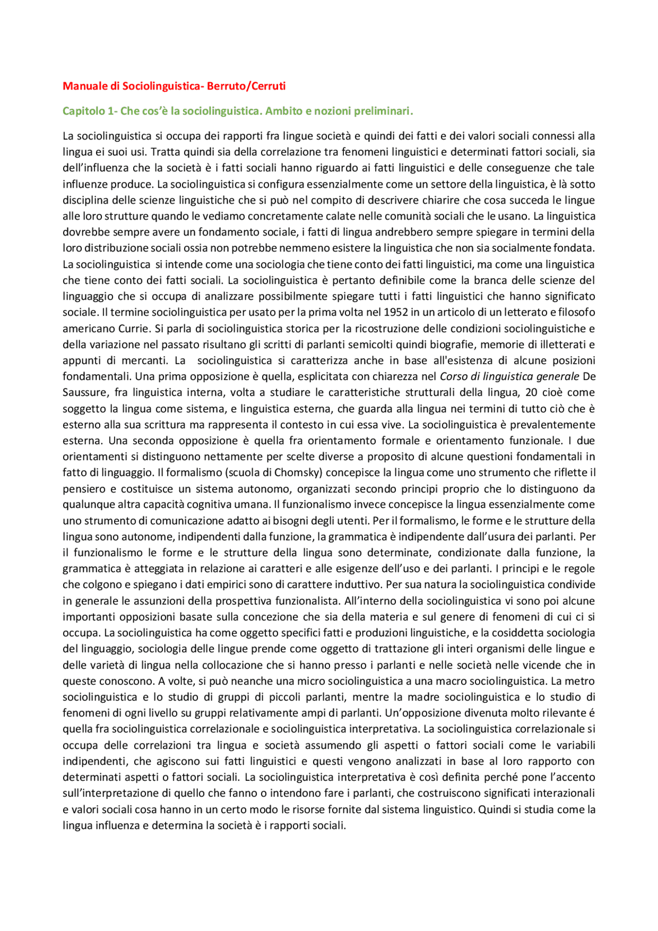 Manuale Di Sociolinguistica Docsity
