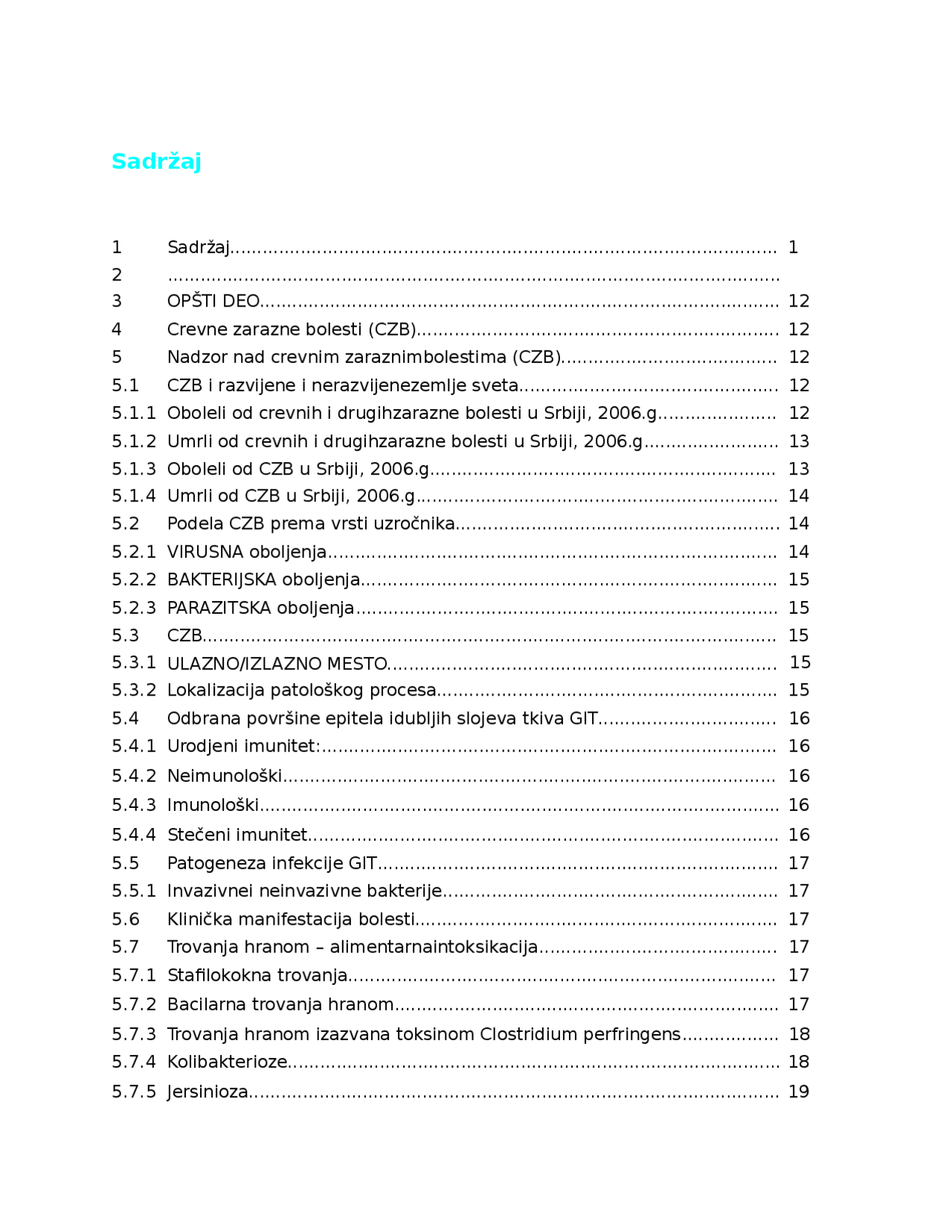 Crevne zarazne bolesti- skripta | Rezime' predlog Epidemiologija - Docsity