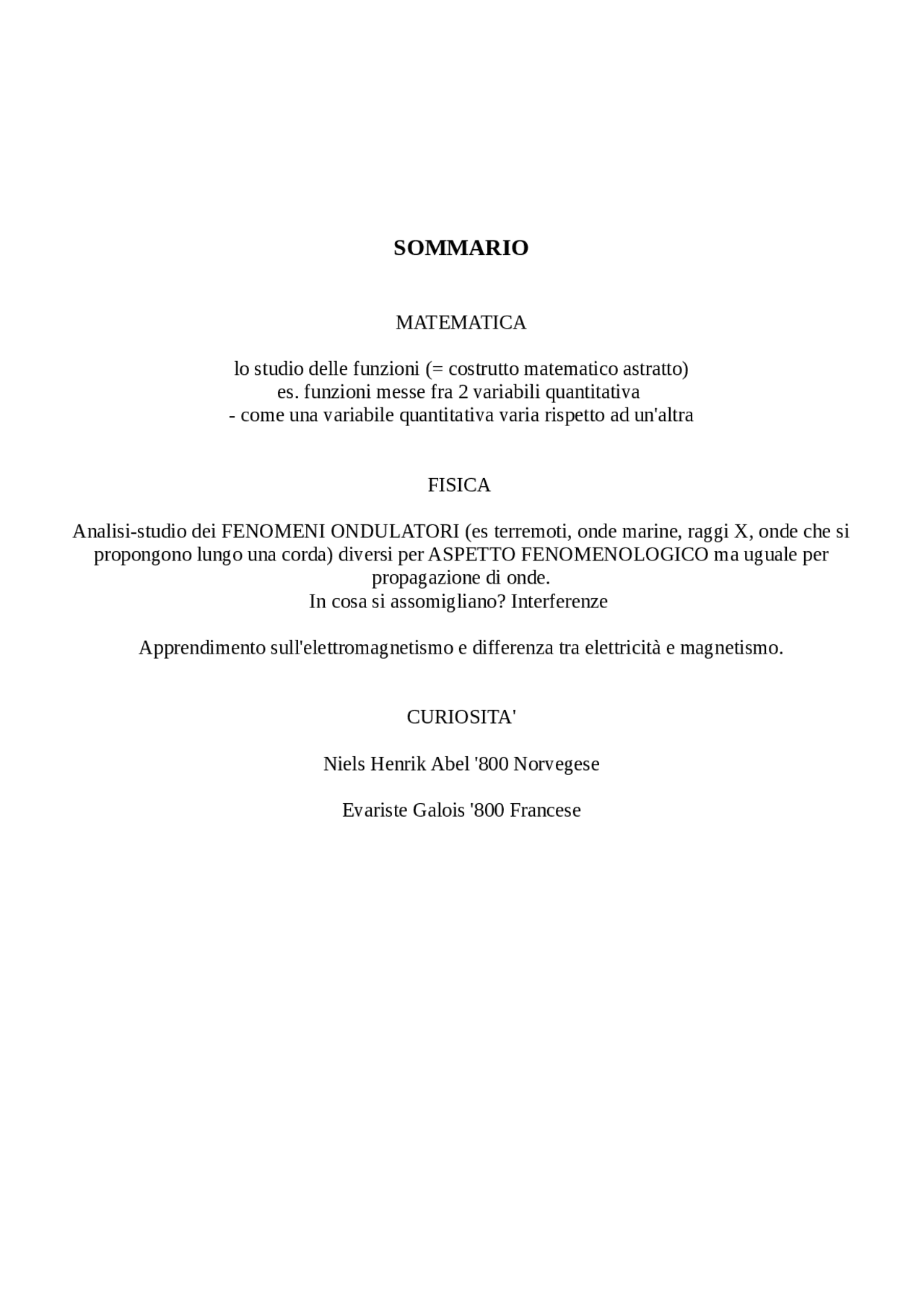 Fisica Intero Programma Di Quinta Liceo Scienze Umane Docsity