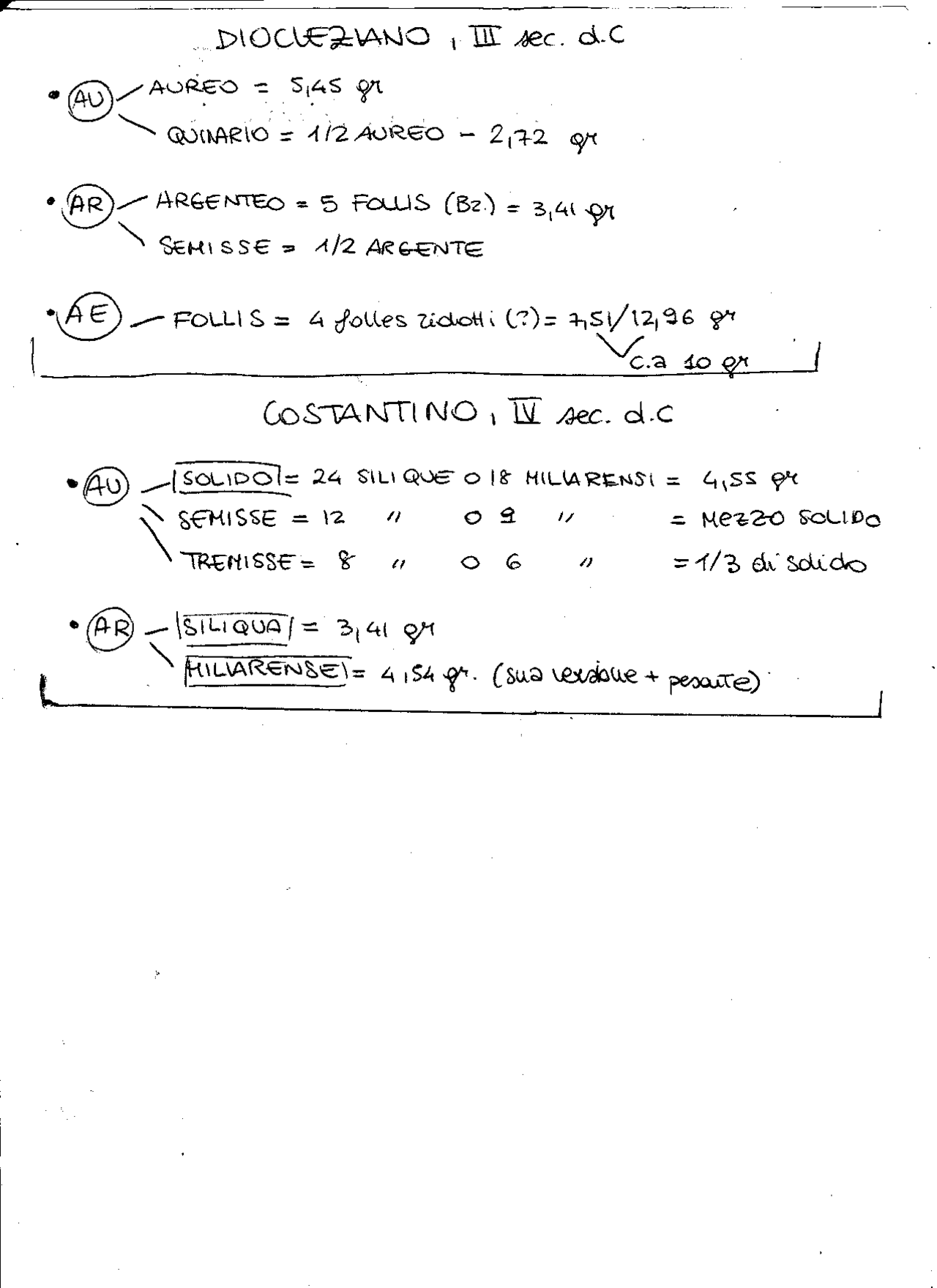 Riassunto Numismatica Antica Docsity