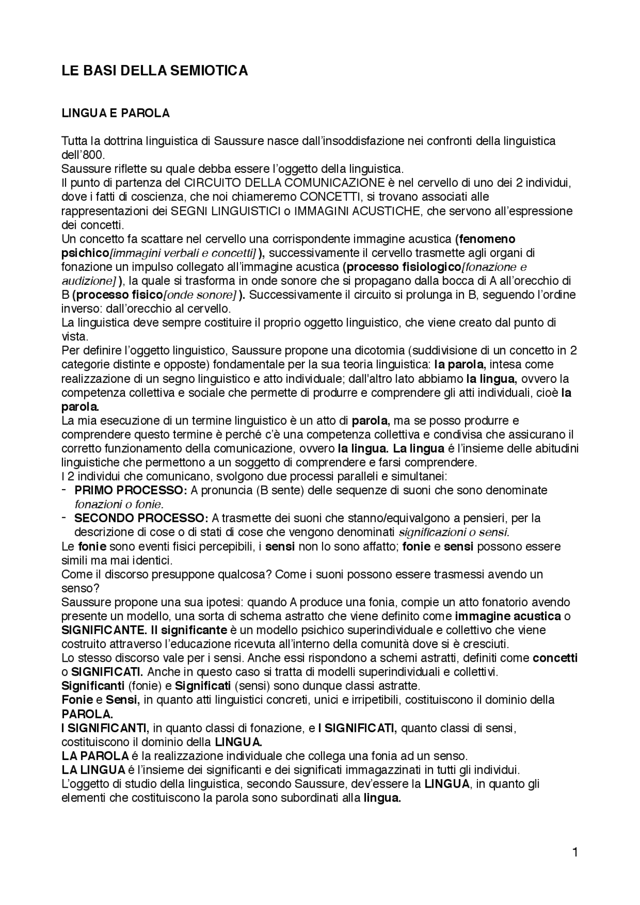 Le Basi Della Semiotica Docsity