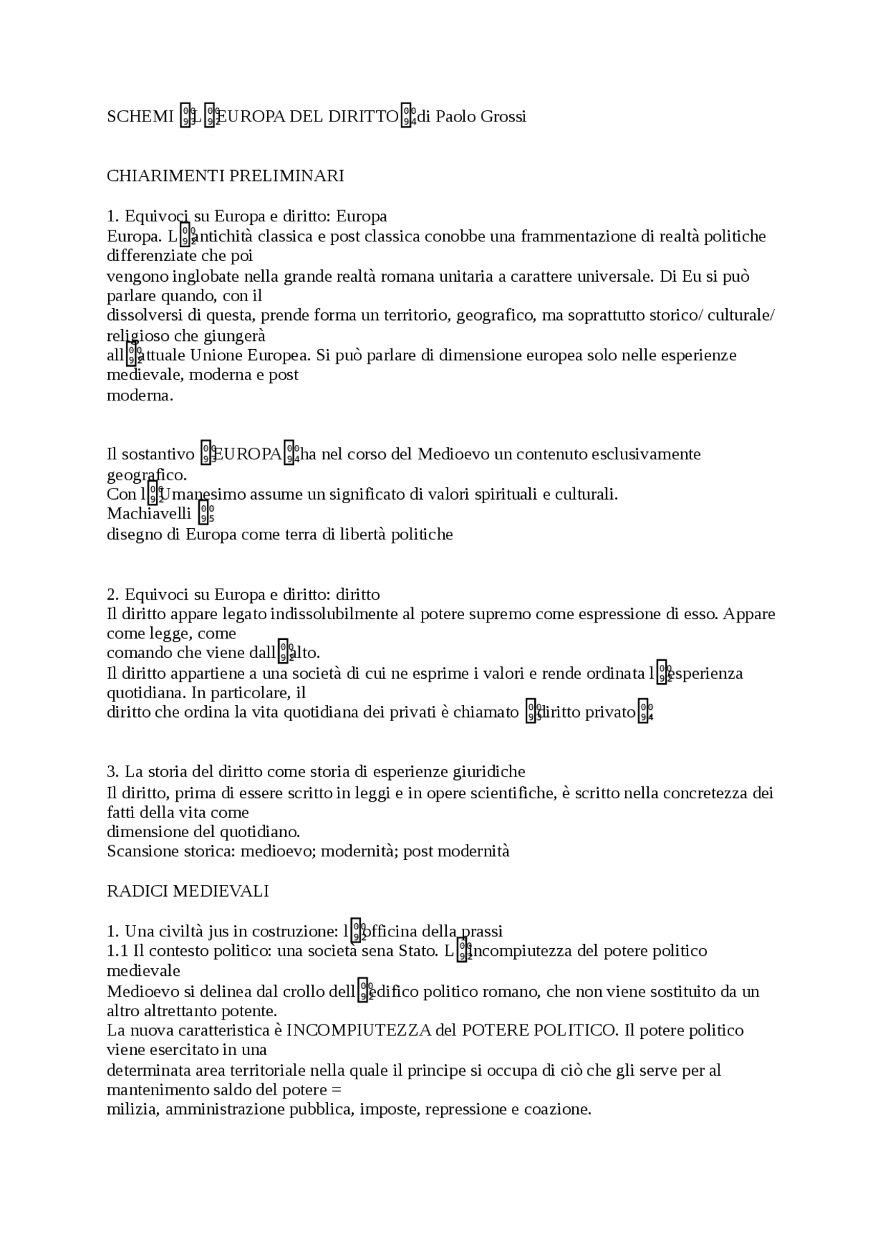 Paolo Grossi Leuropa Del Diritto Docsity