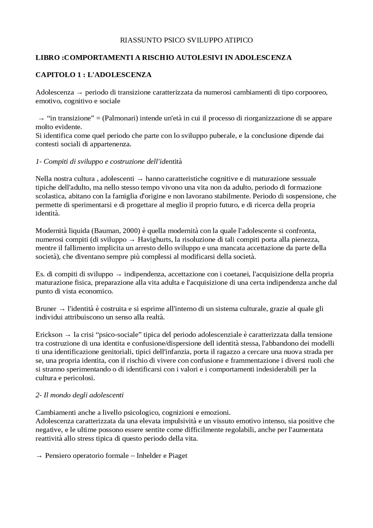 Comportamenti A Rischio Autolesivi In Adolescenza Il Questionario
