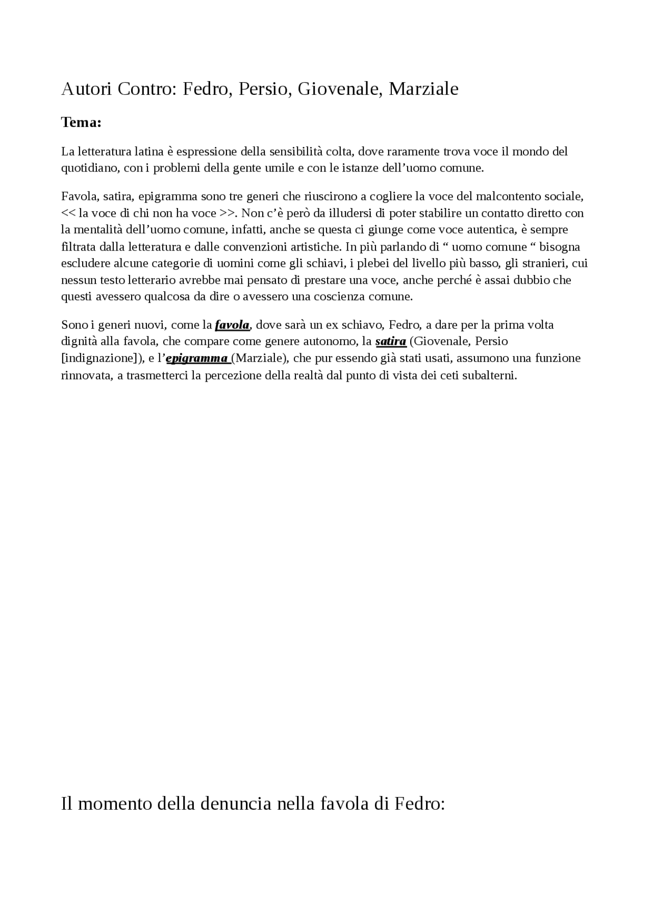 Autori Fedro E Persio Docsity