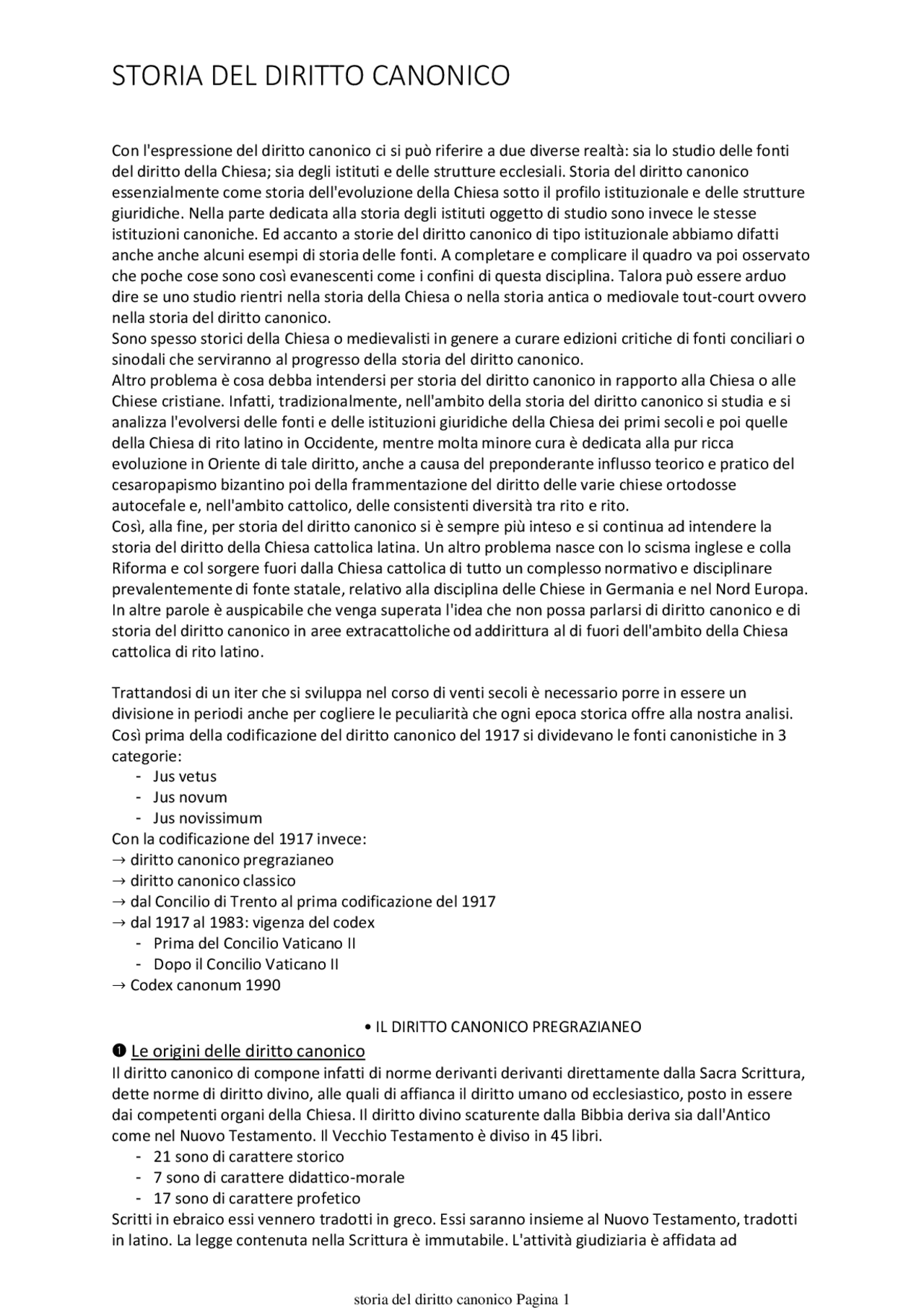 Storia Del Diritto Canonico Docsity