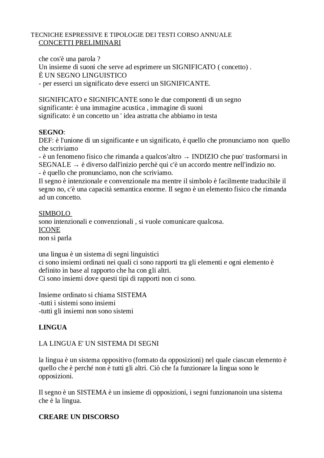 Appunti Teorie E Tecniche Espressive Docsity