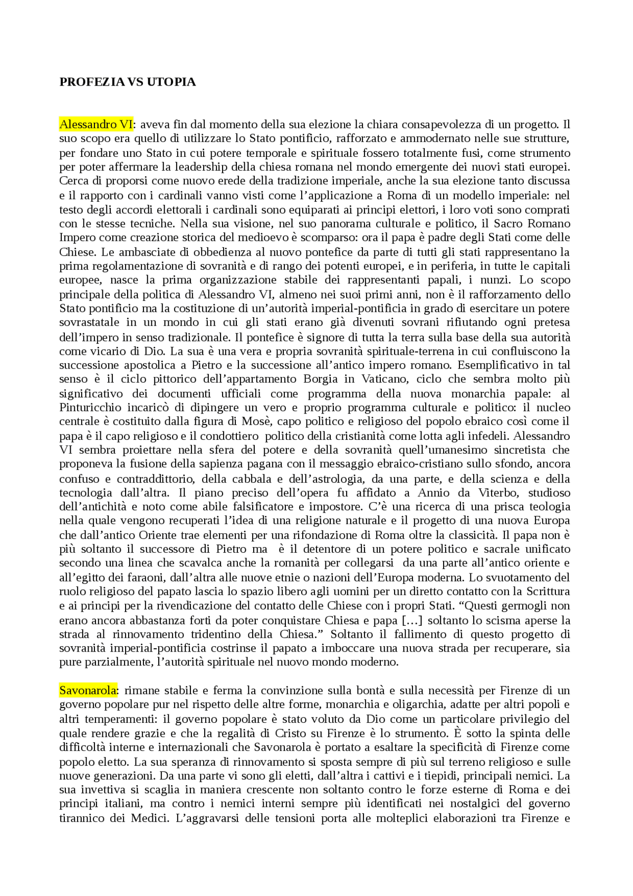 Profezia Vs Utopia Paolo Prodi Docsity