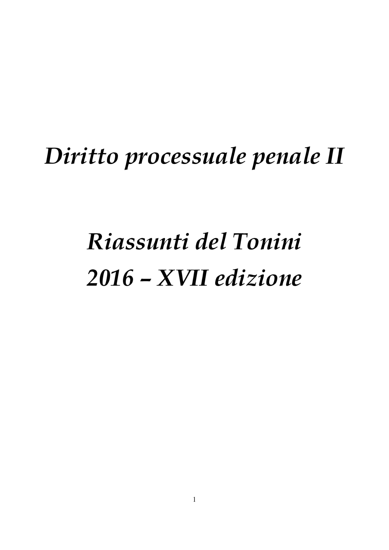 Diritto Processuale Penale Ii Riassunto Tonini Docsity