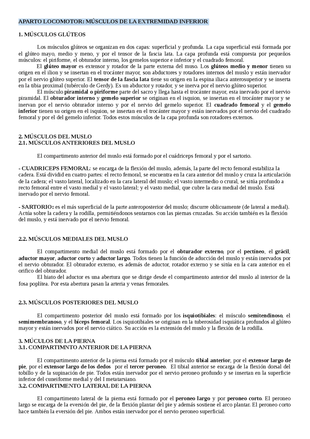 Apuntes De Anatomía Humana Apuntes De Anatomía Docsity