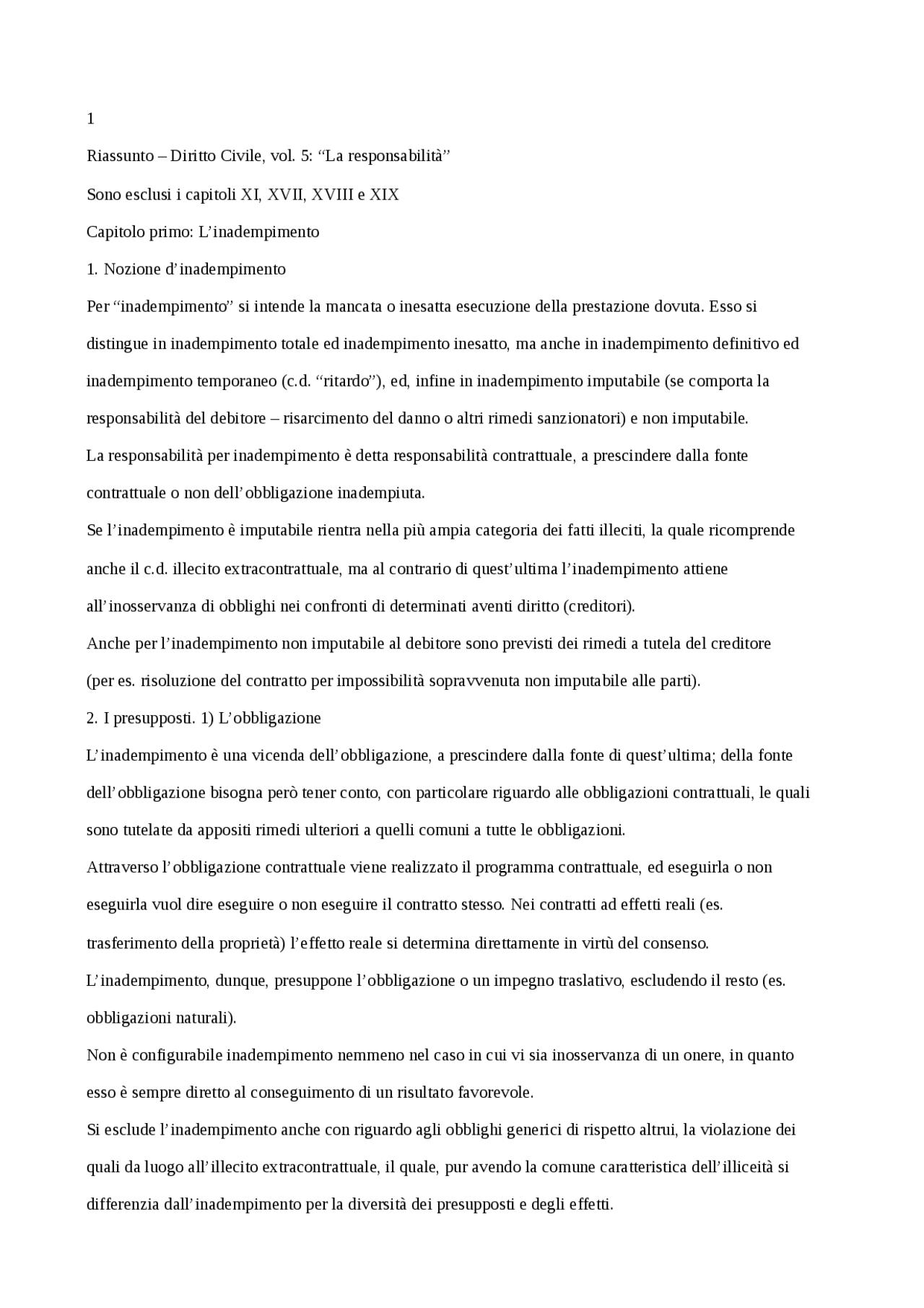 Diritto Civile Volume 5 La Responsabilità Bianca Docsity