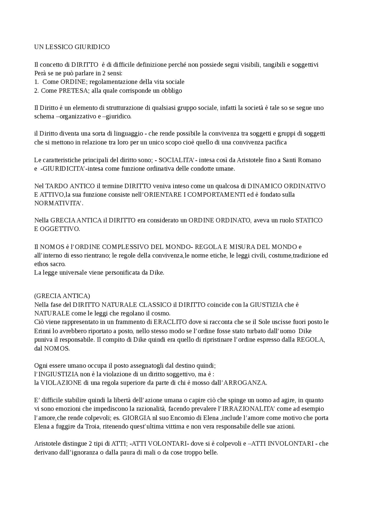 Giordano Un Lessico Giuridico Docsity