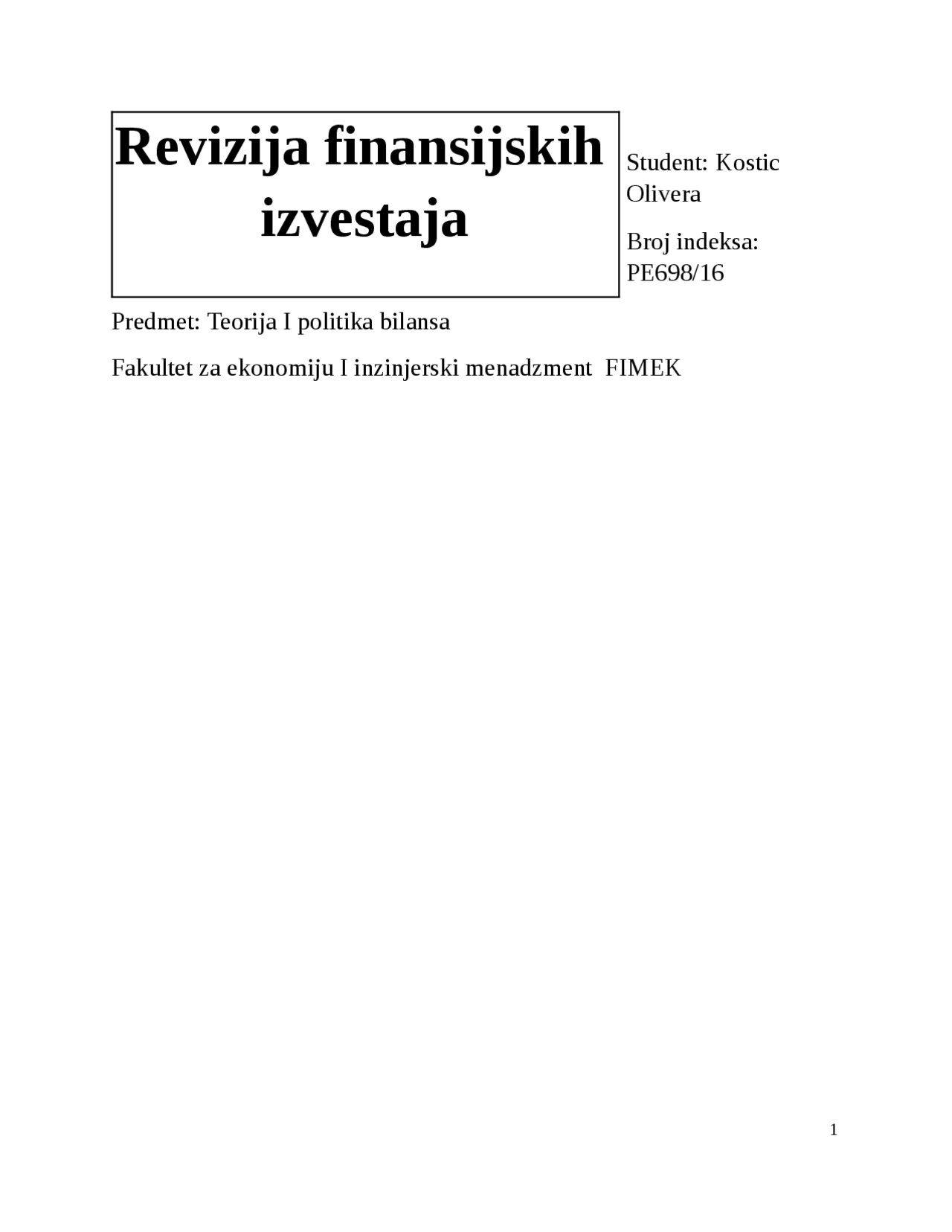 finansijsko izvestavanje, revizija finansijskog izvestavanja,uvod i definicija revizije ...