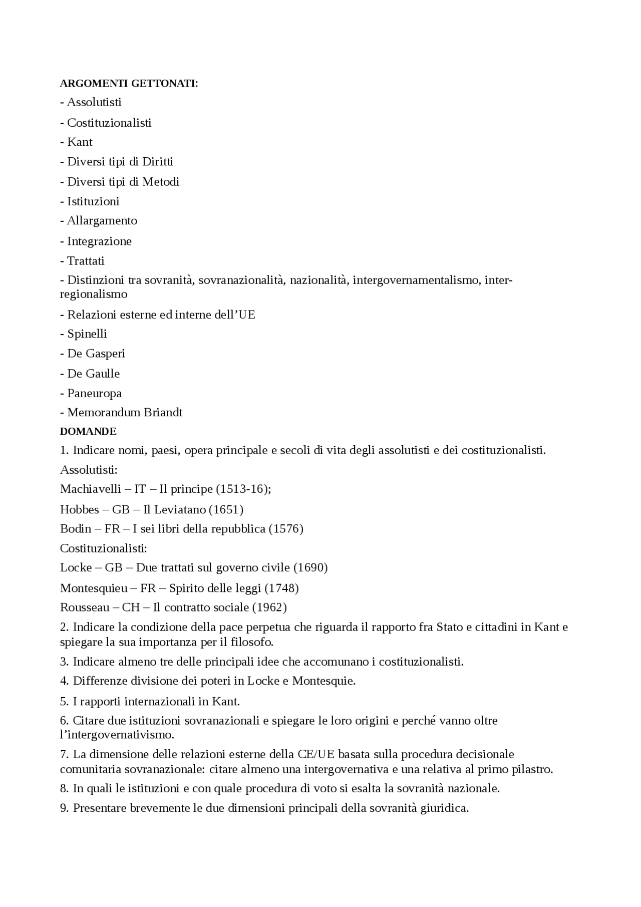 Domande Gettonate Esame Docsity