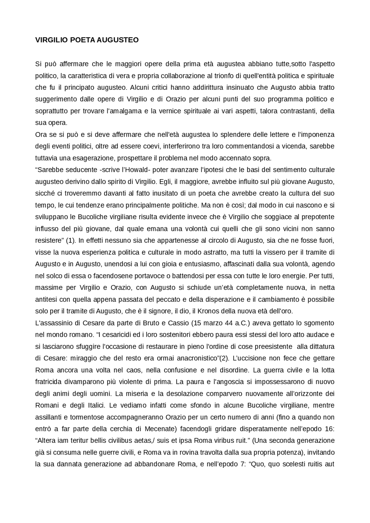 Virgilio Poeta Augusteo Docsity