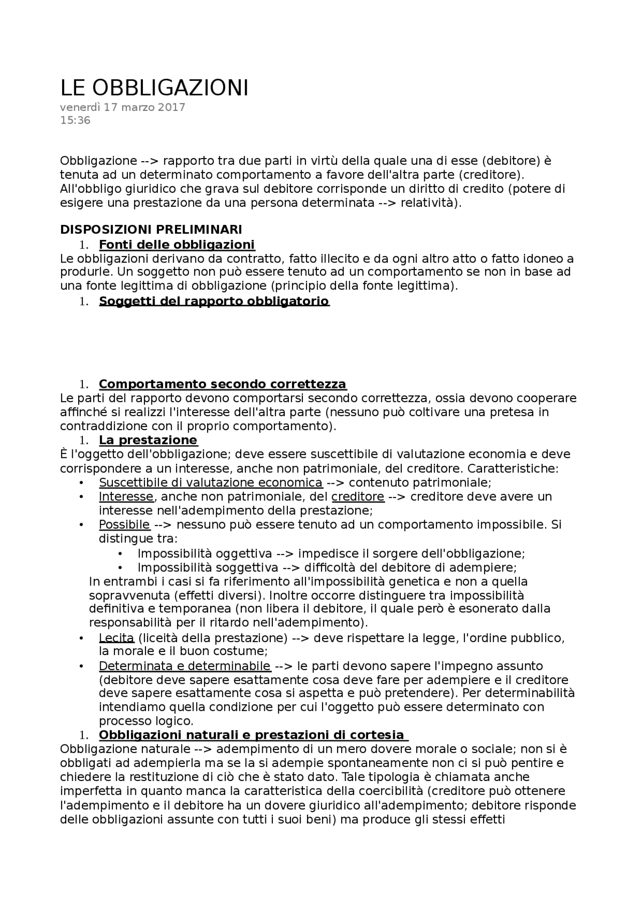 Sintesi Le Obbligazioni Docsity