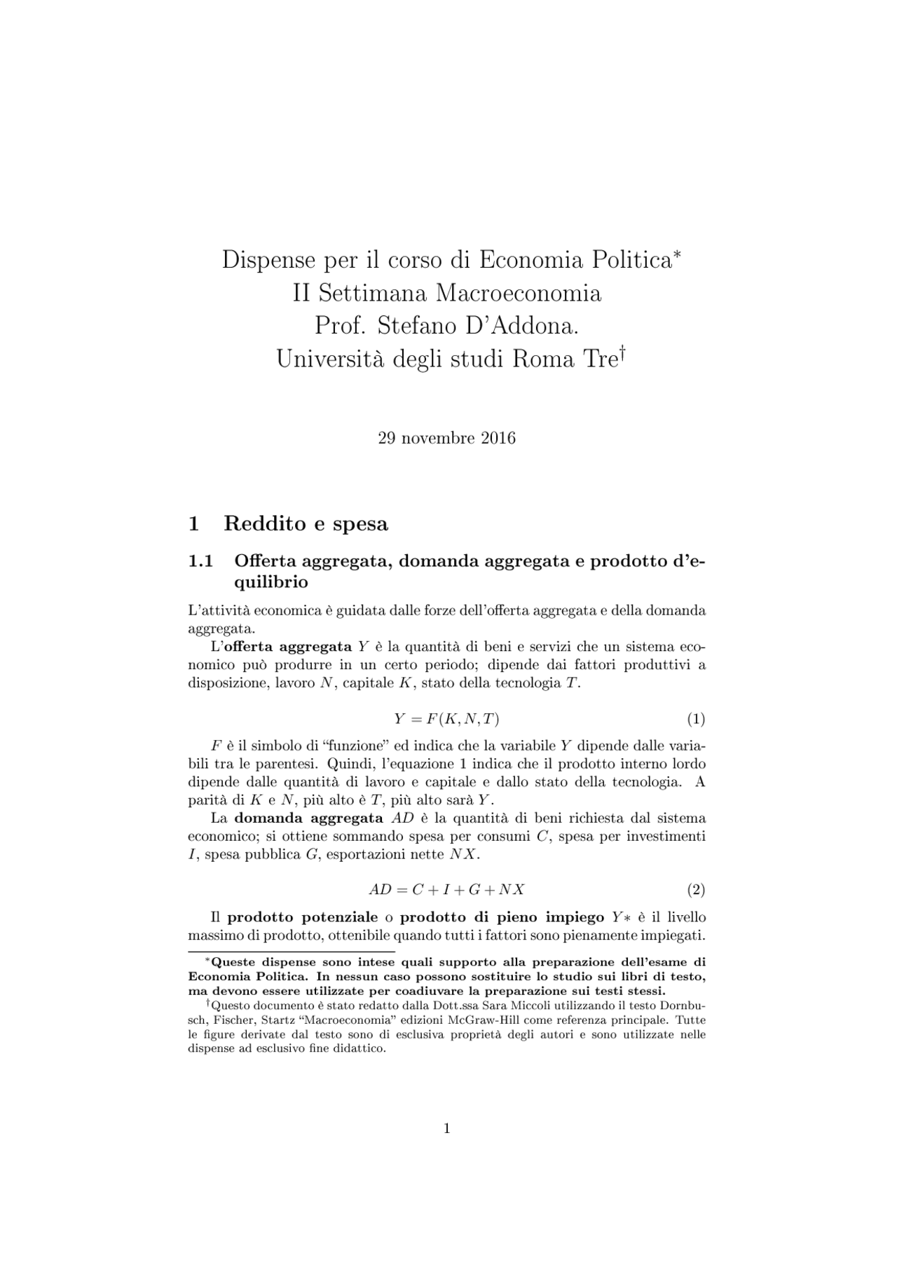 Esami Macroeconomia Prof Daddona Docsity