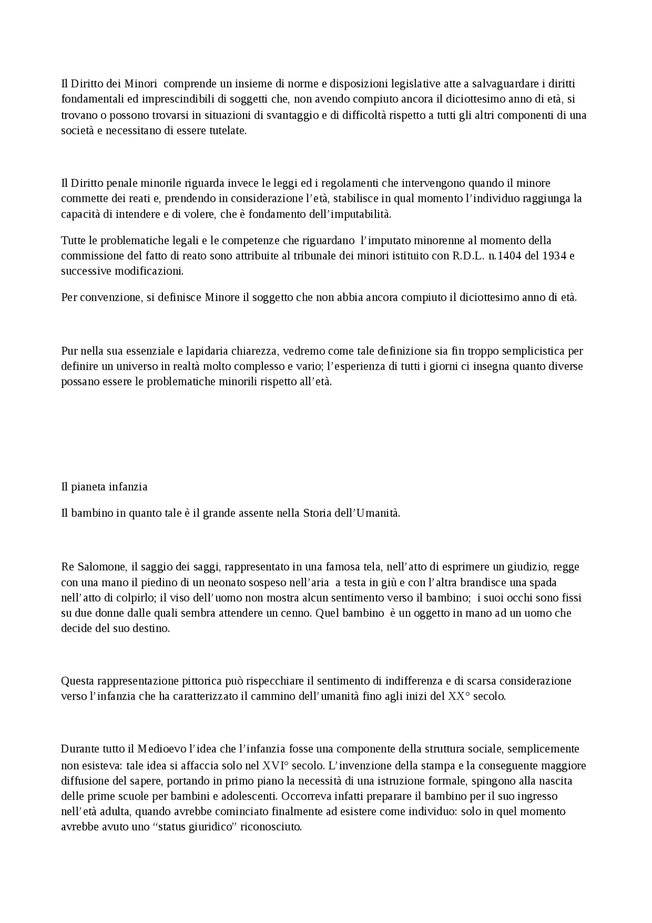 Il Diritto Minorile Docsity