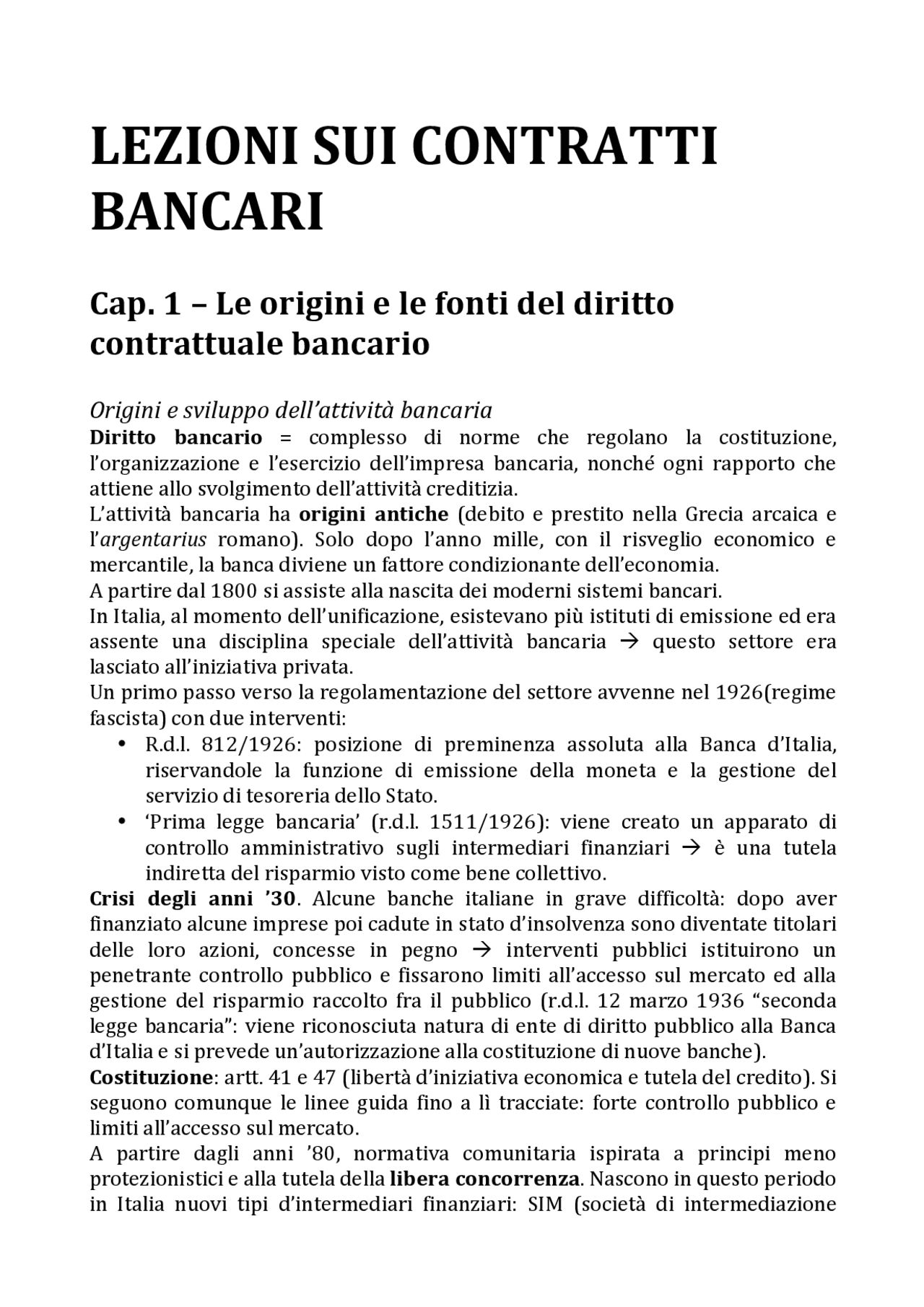 Diritto Bancario Unito Docsity