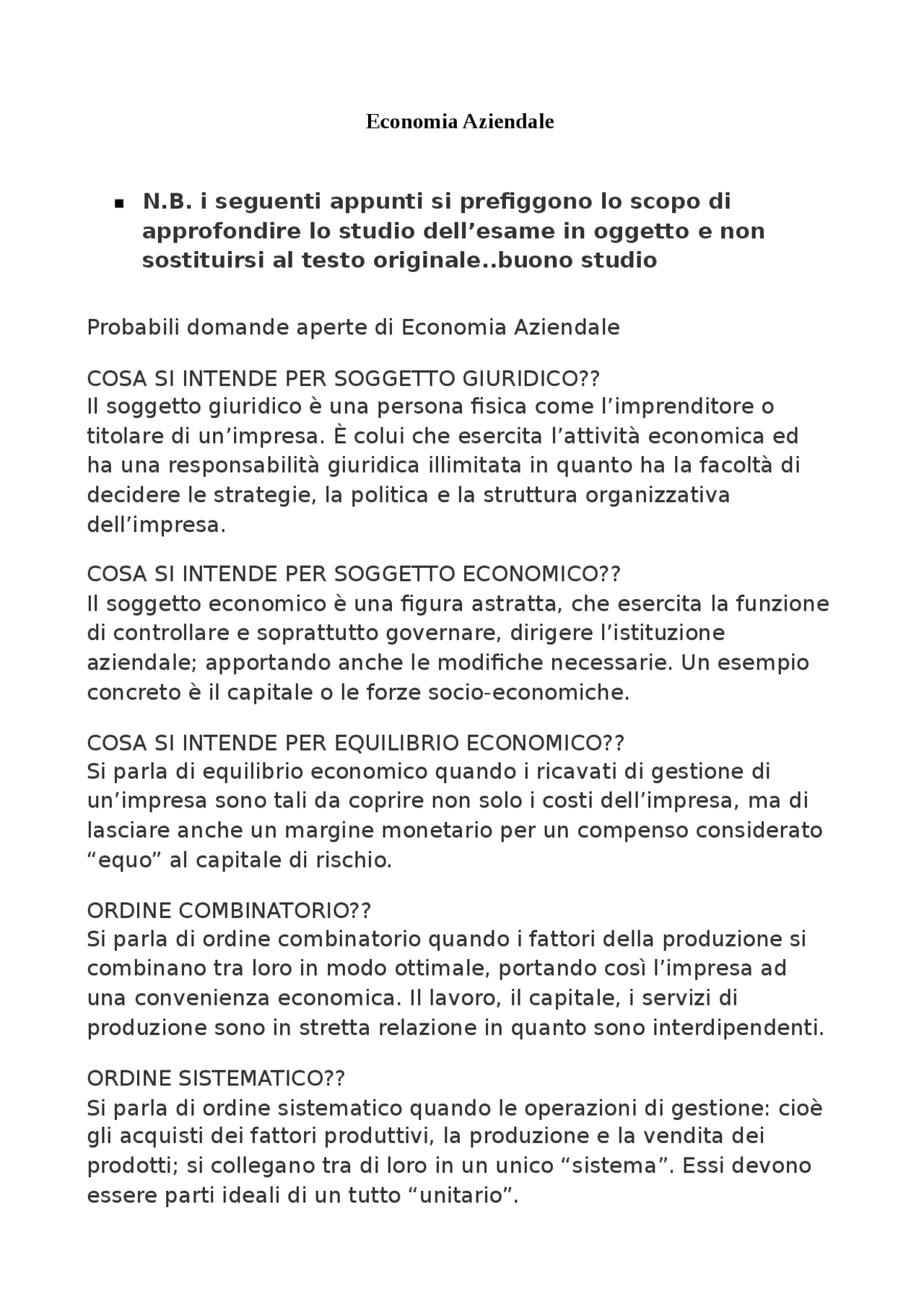 Economia Per Scienze Motorie Docsity