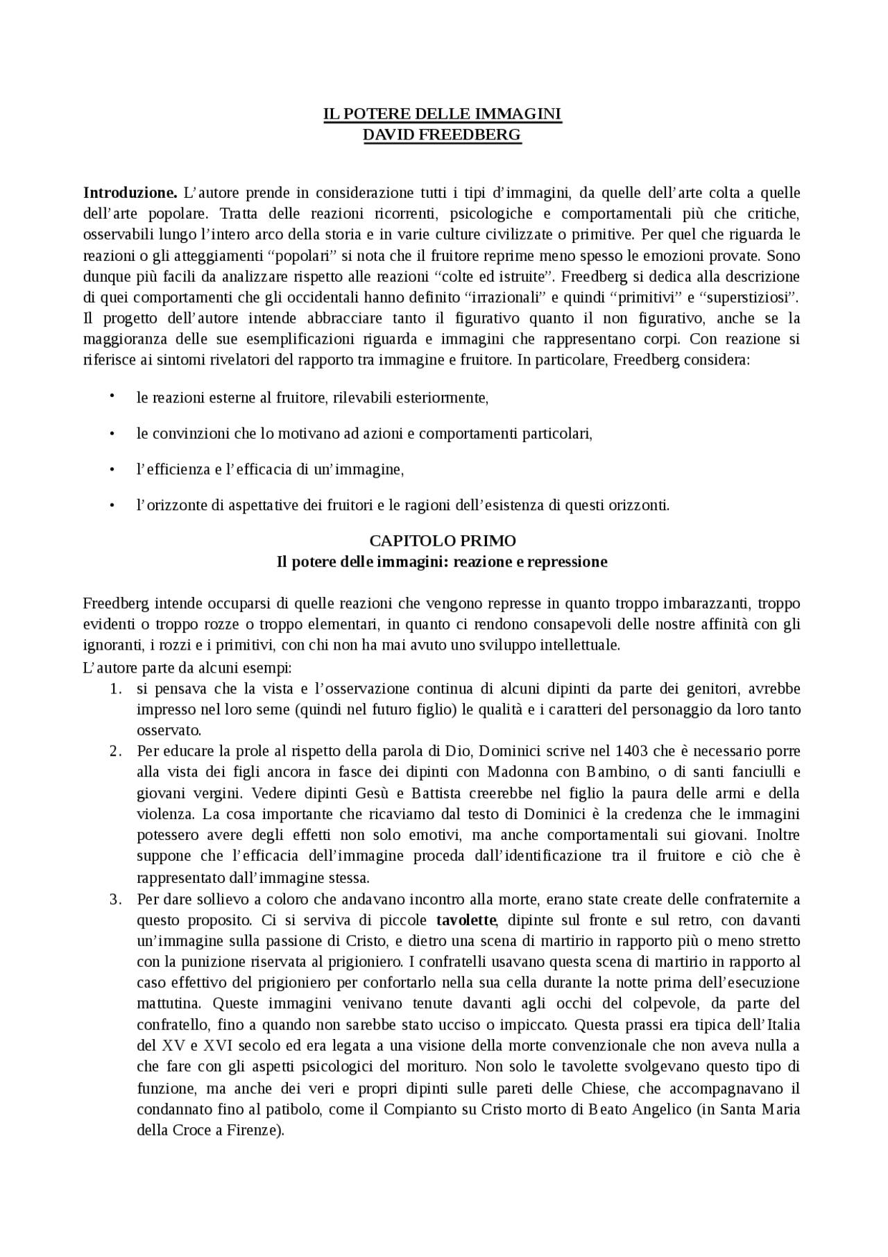Il Potere delle Immagini - David Freedberg | Sintesi del corso di Arte ...