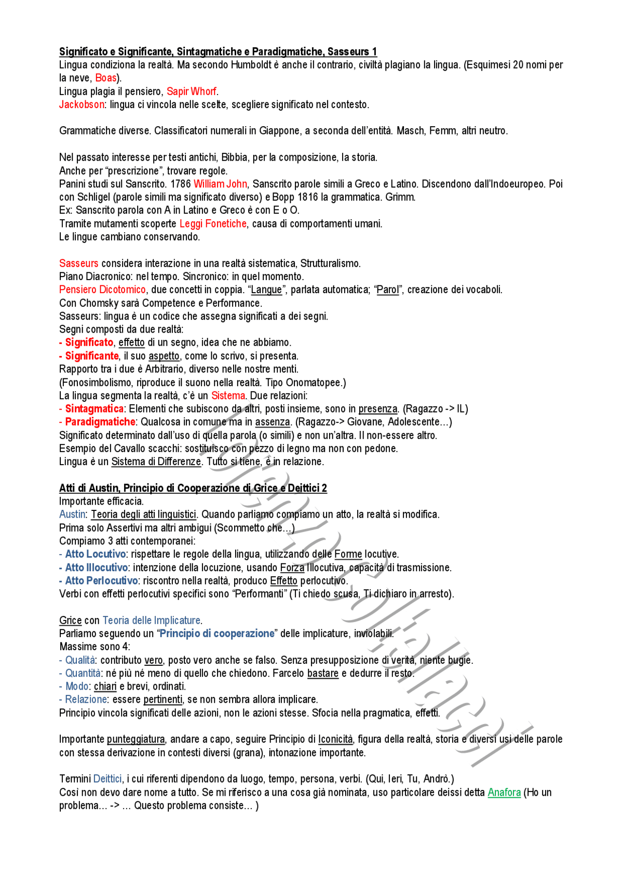 Riassunti Linguistica Generale Docsity