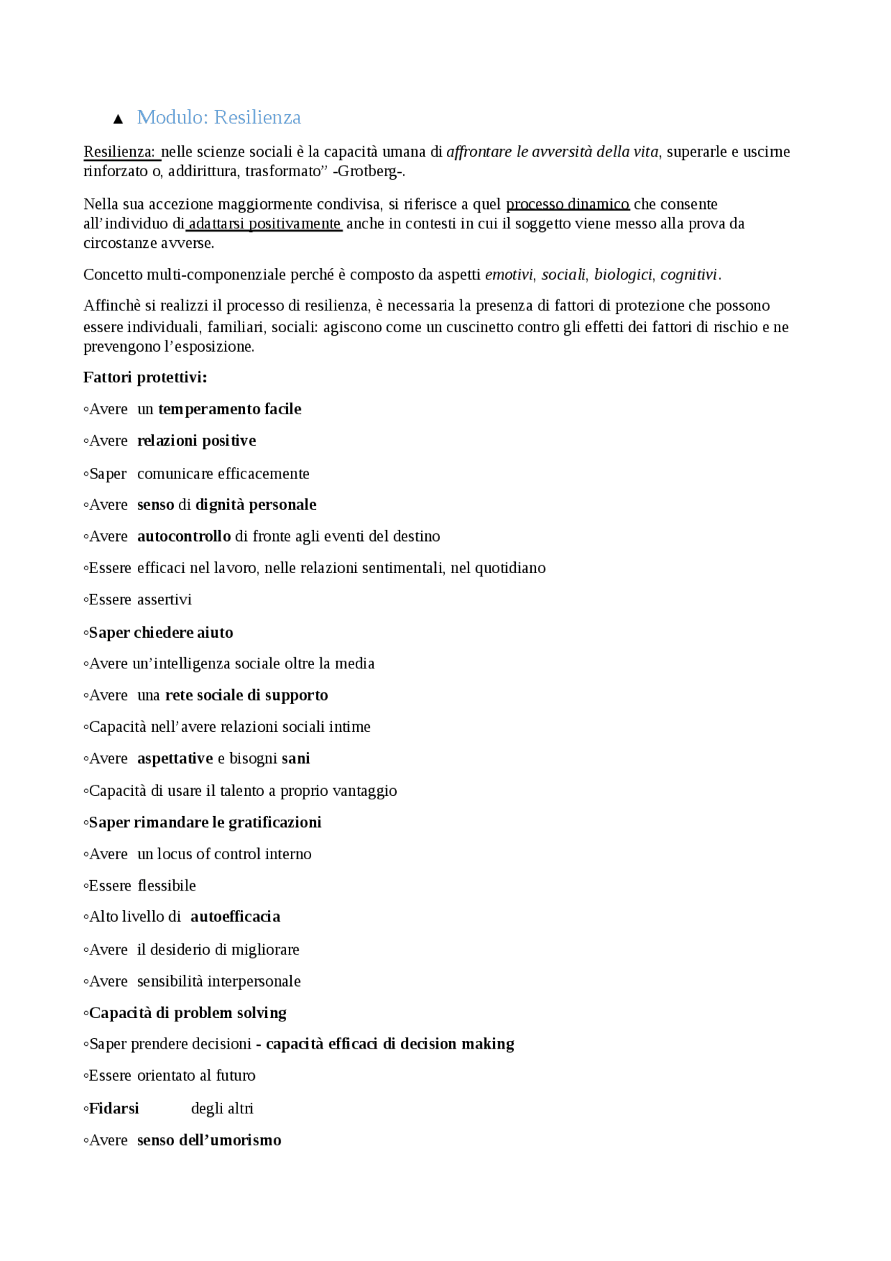 Modulo Specialistico Sullo Sviluppo Socio Affettivo Docsity