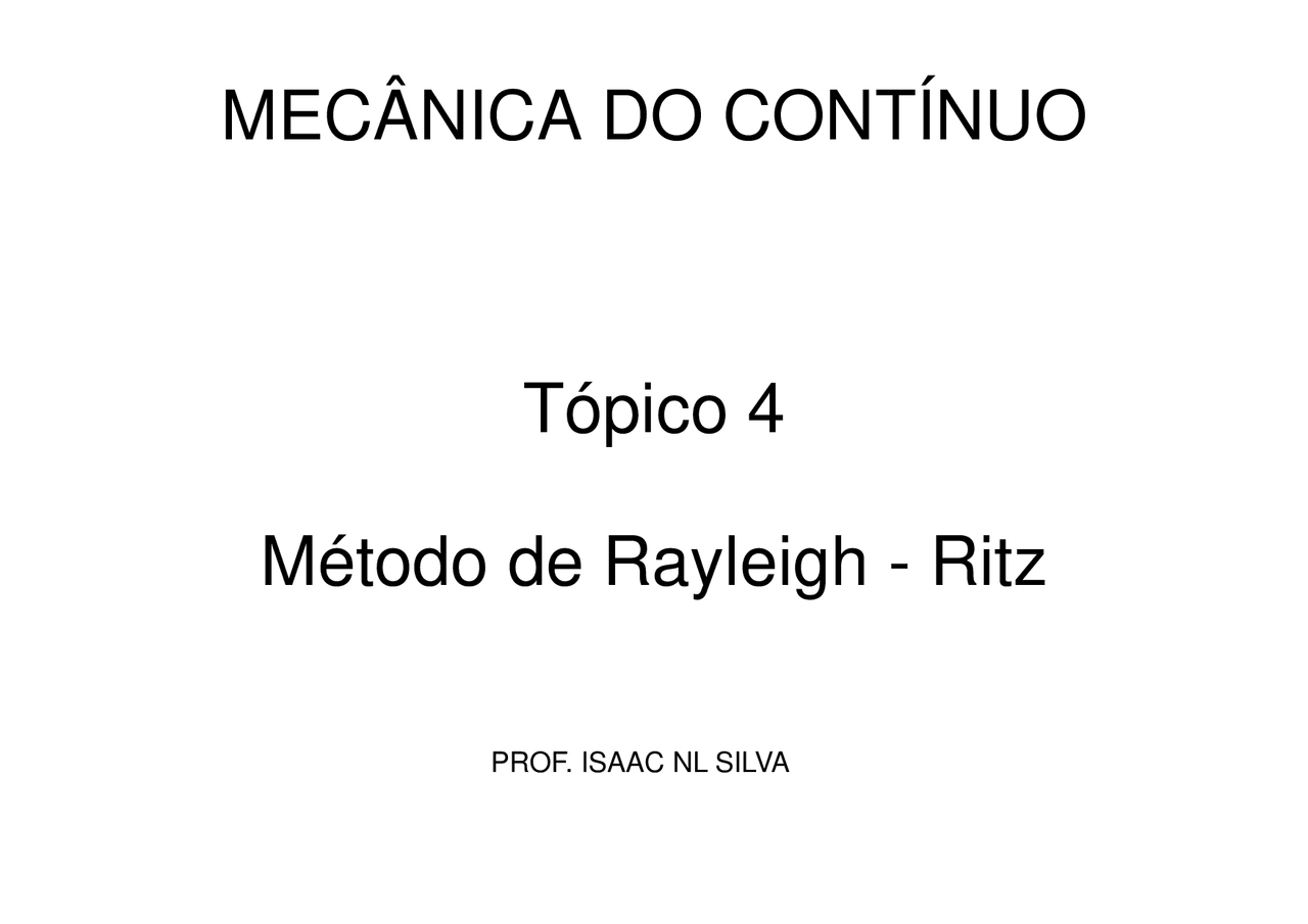 Metodo de Rayleigh Ritz - Docsity