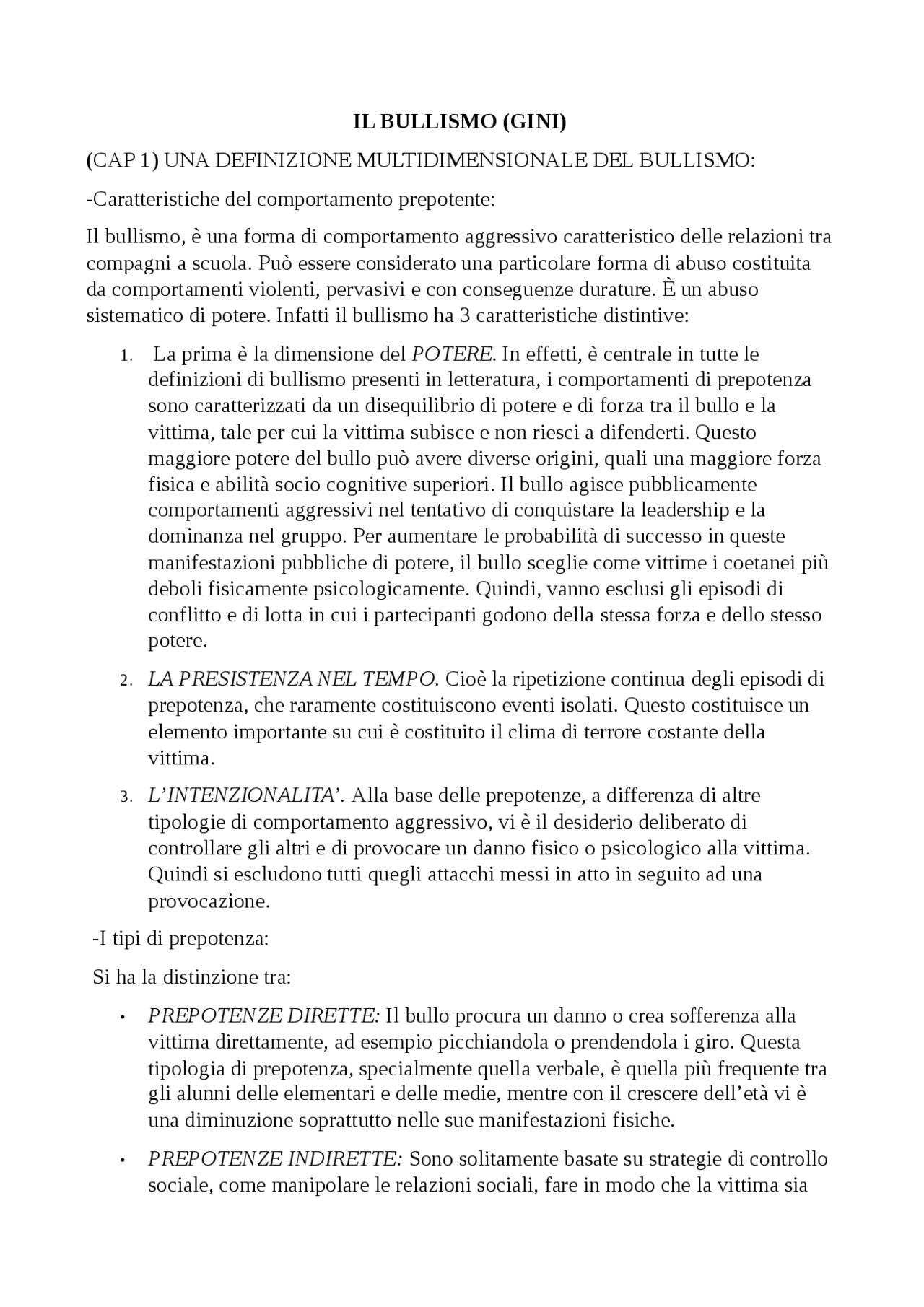 Il Bullismo Gianluca Gini Docsity