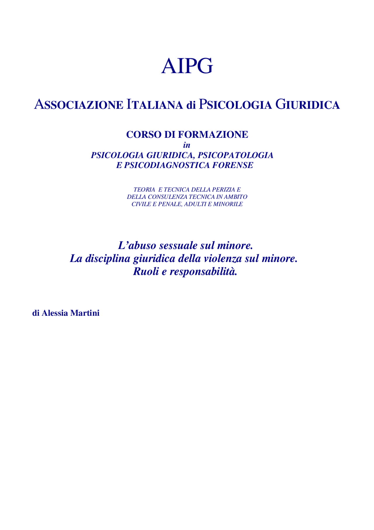 Tesi Abuso Sessuale Sul Minore Docsity