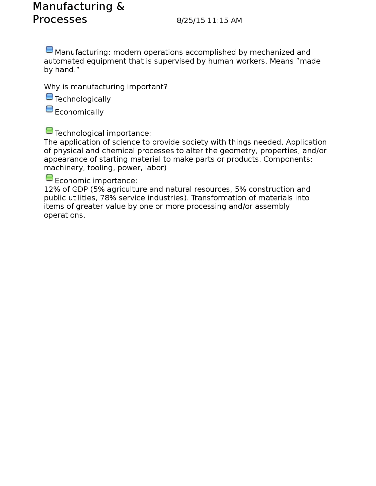 Manufacturing Processes - Docsity