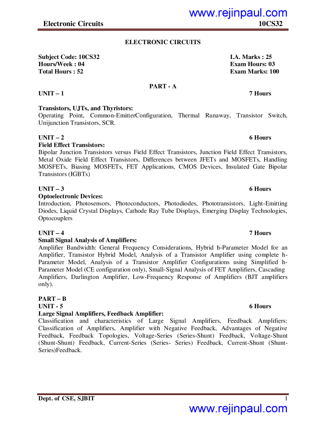 Electronic Circuits Notes Docsity