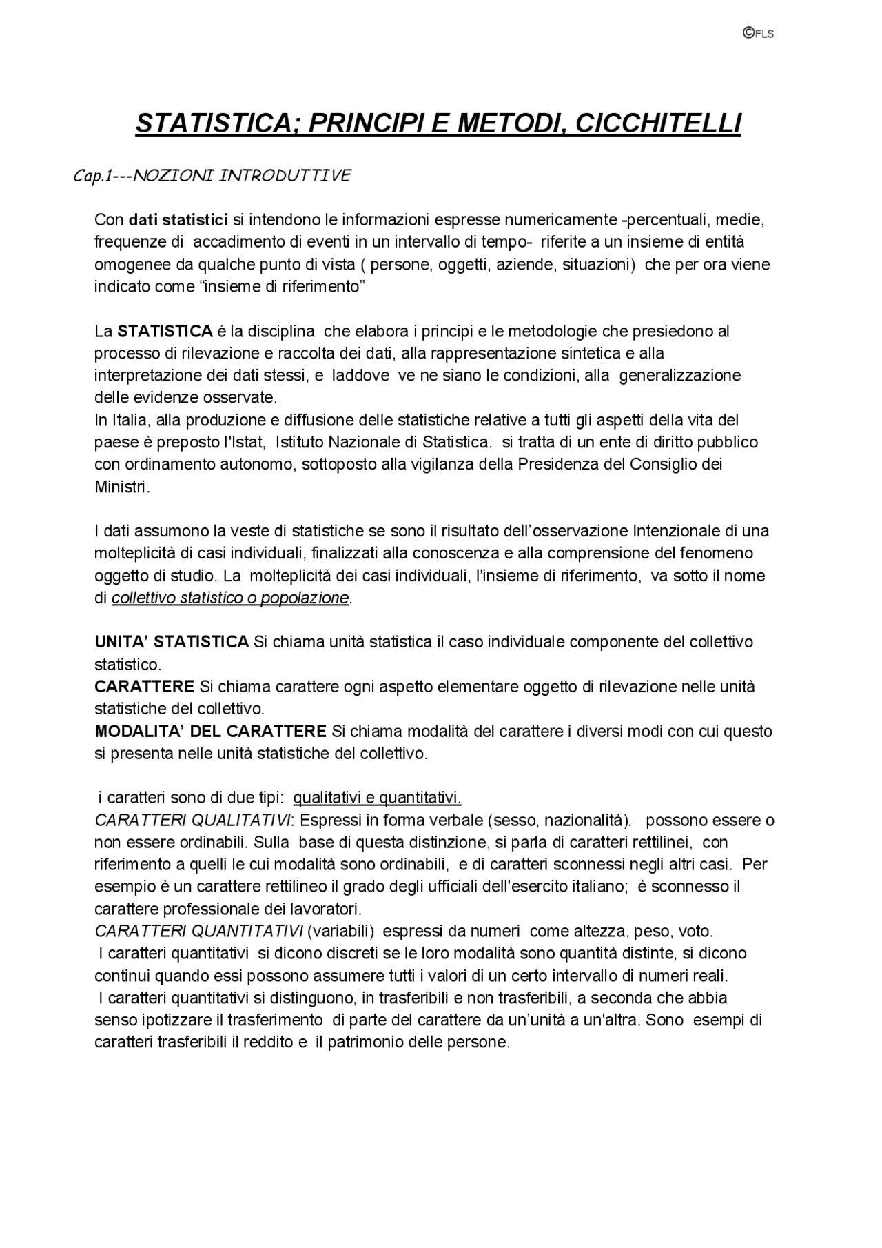 Statistica Principi E Metodi Cicchitelli Schemi E Mappe Concettuali