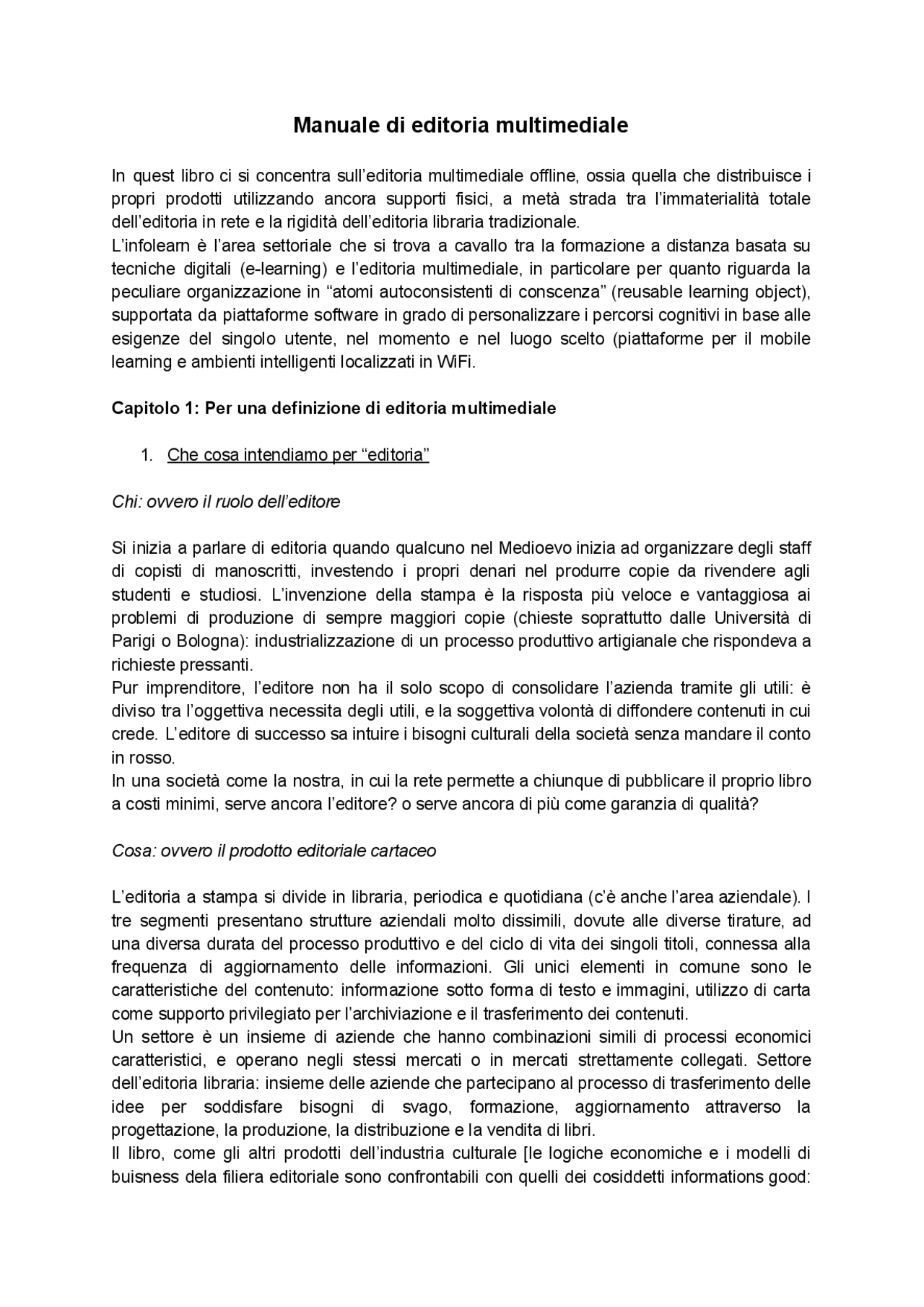Manuale Di Editoria Multimediale Docsity