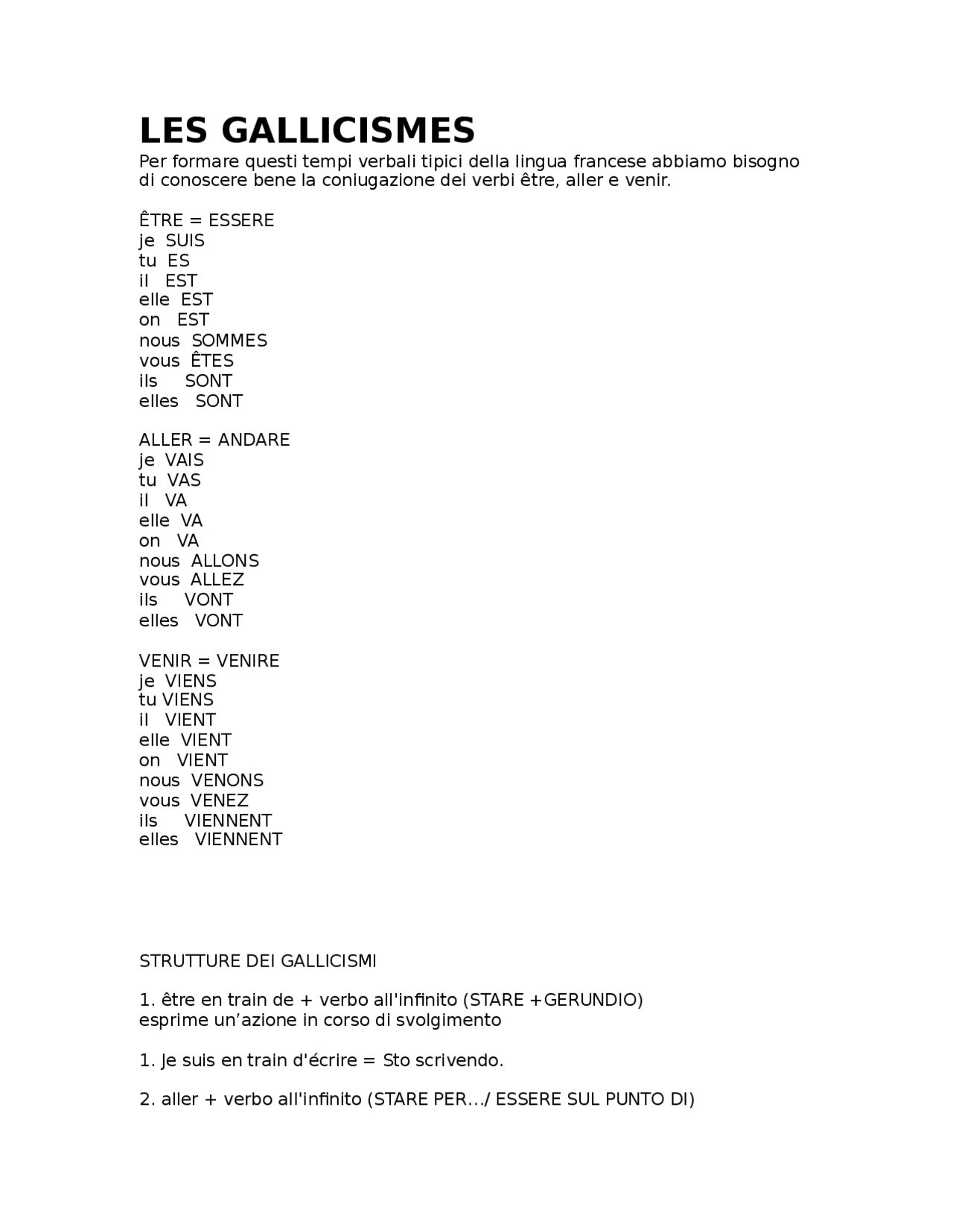 Les Gallicismes Francese Docsity