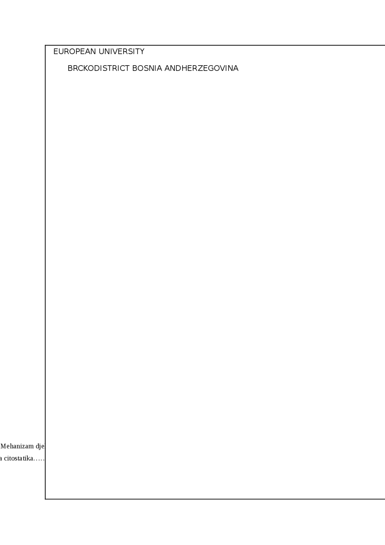 SEMINARSKI RAD CITOSTATICI I NJIHOVA PRIMJENA , | Esej' predlog ...