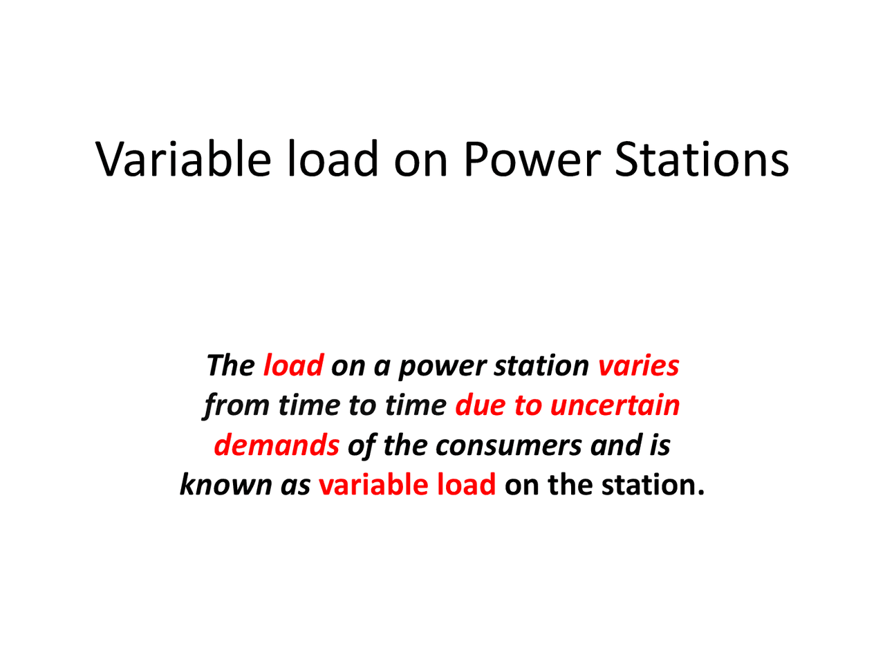 Variable Load on Power Stations | Lecture notes Electrical Engineering ...