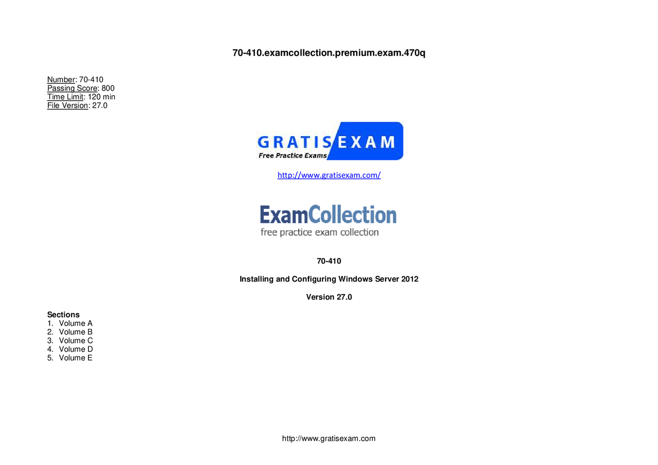 Mcsa exam study meterials for 70 - 410 - Docsity