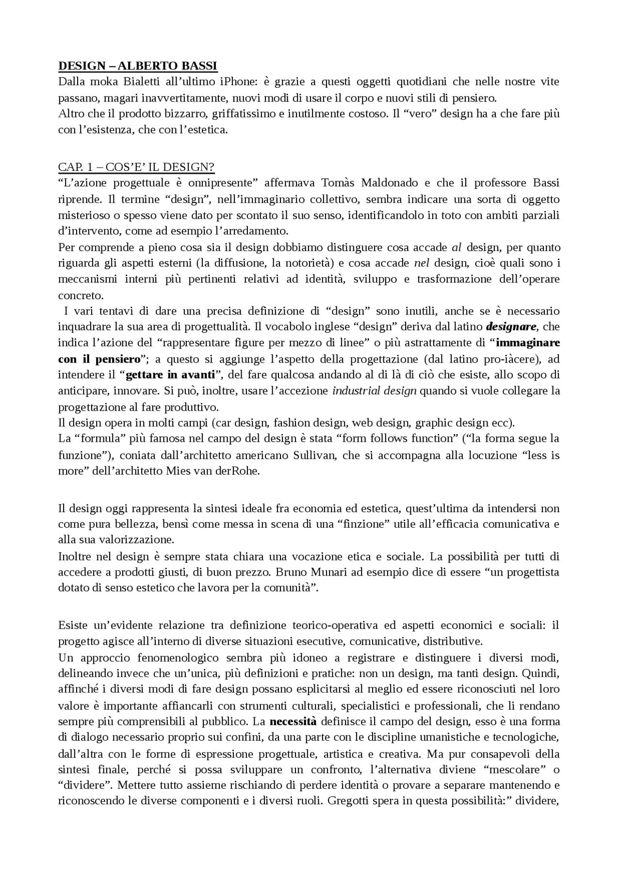 Design Di Alberto Bassi Docsity