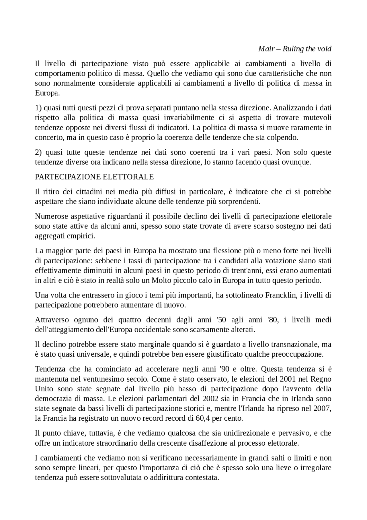 Mair - Ruling the void (cap 1) - Docsity