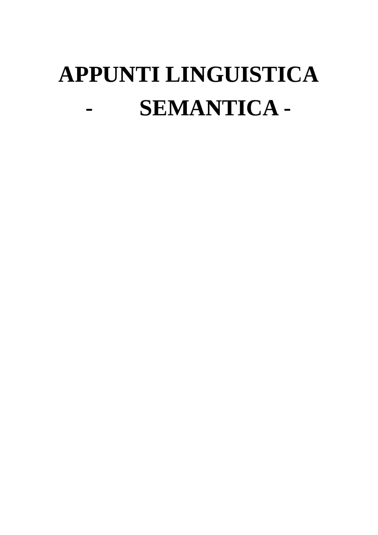 Riassunti Di Semantica Docsity