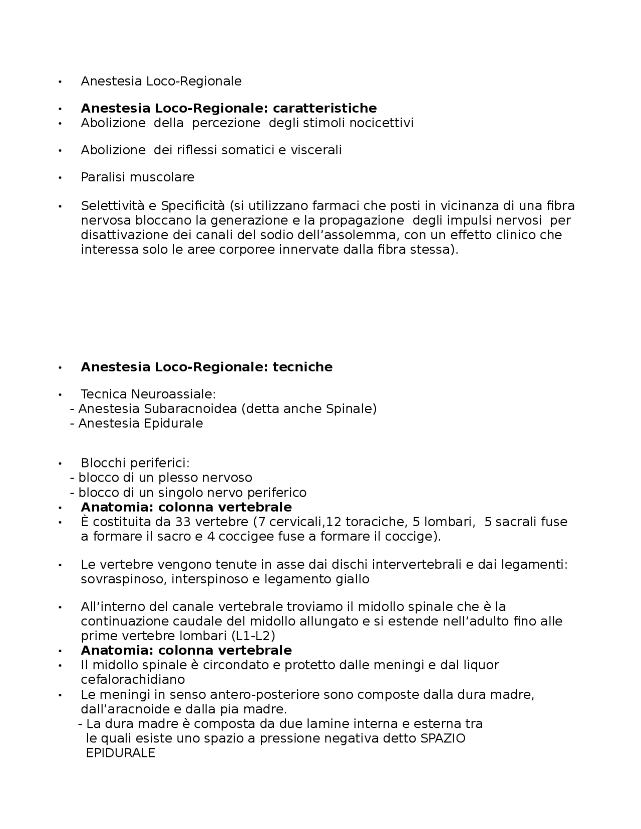 Anestesia Infermieristica Docsity