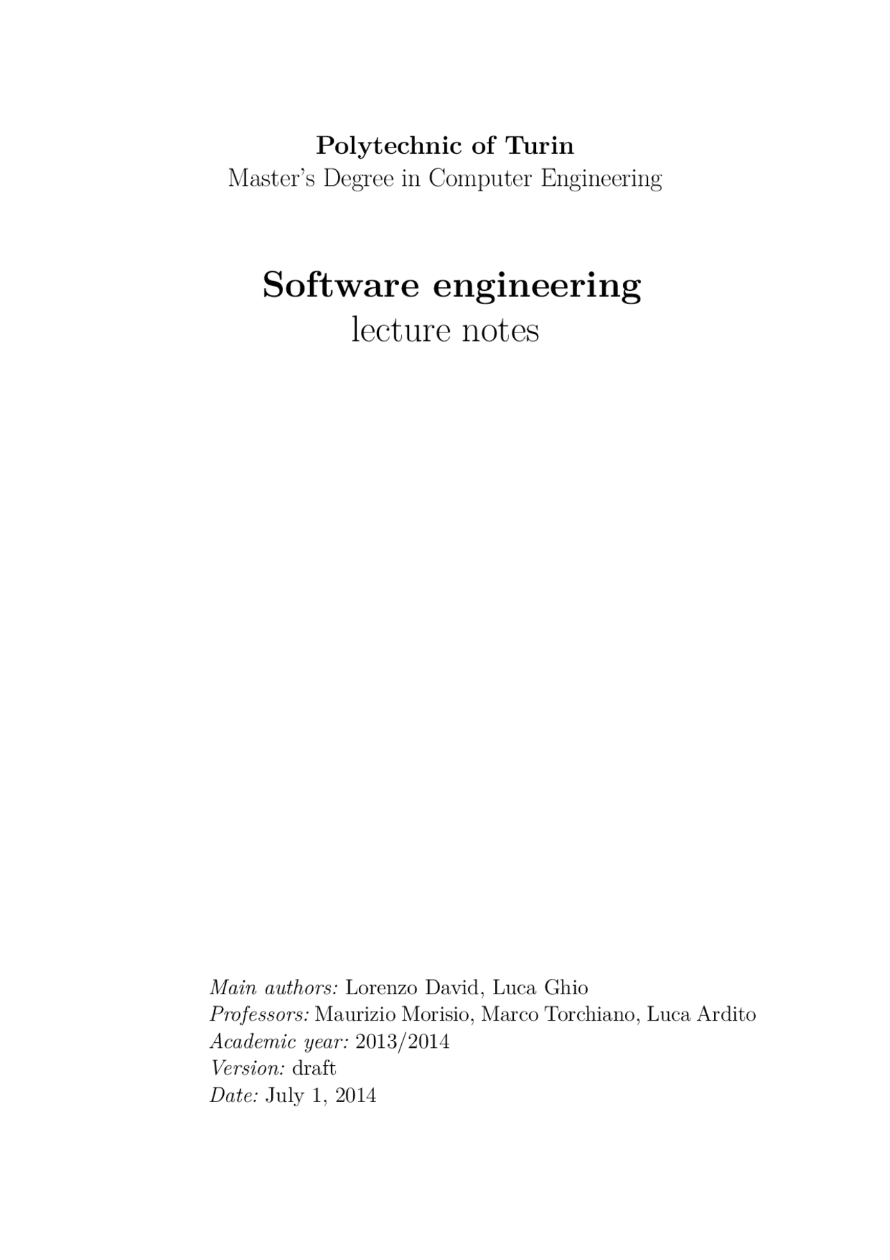 Software engineer .(appunti e spiegazioni) - Docsity