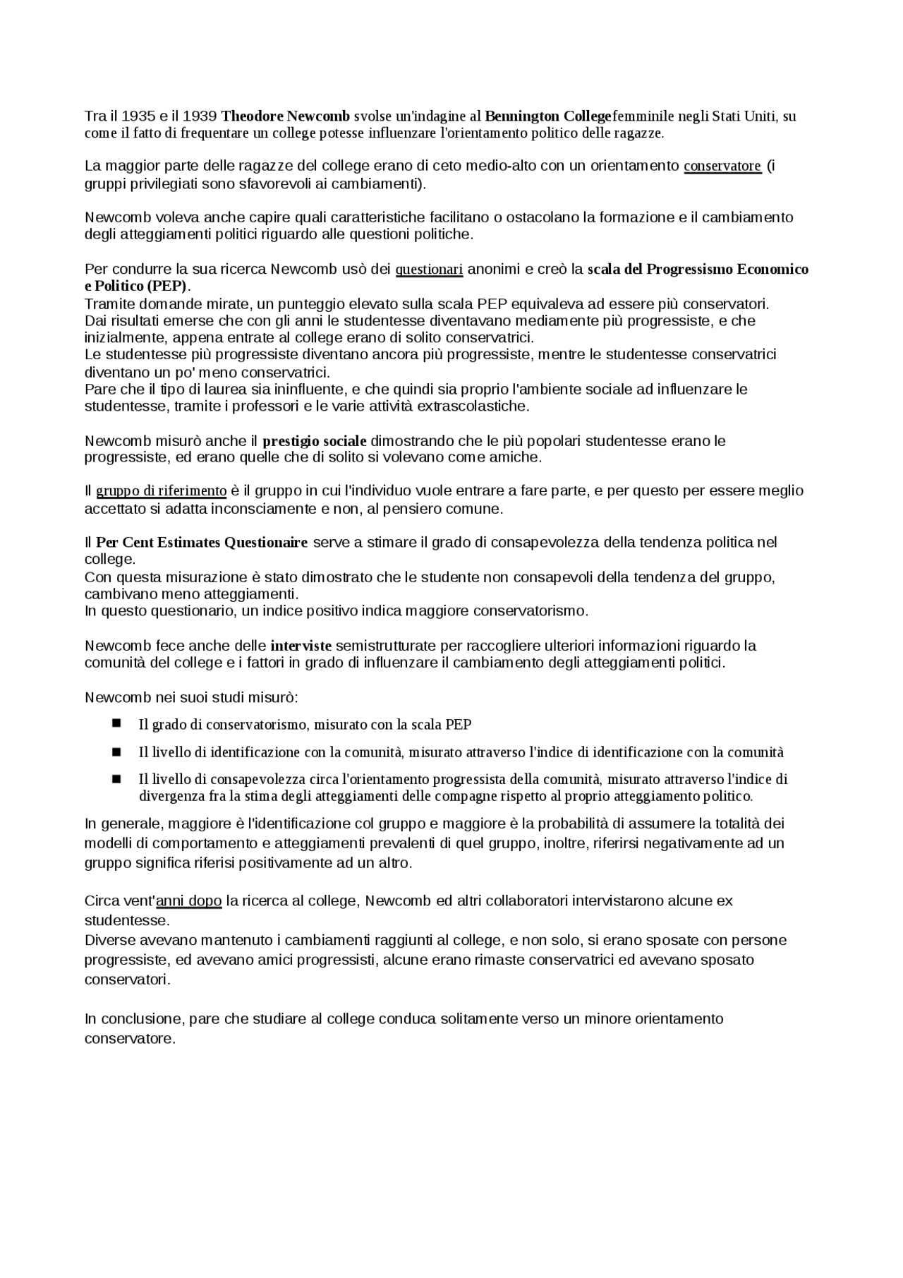 Appunti psicologia sociale Theodore Mead Newcomb - Docsity