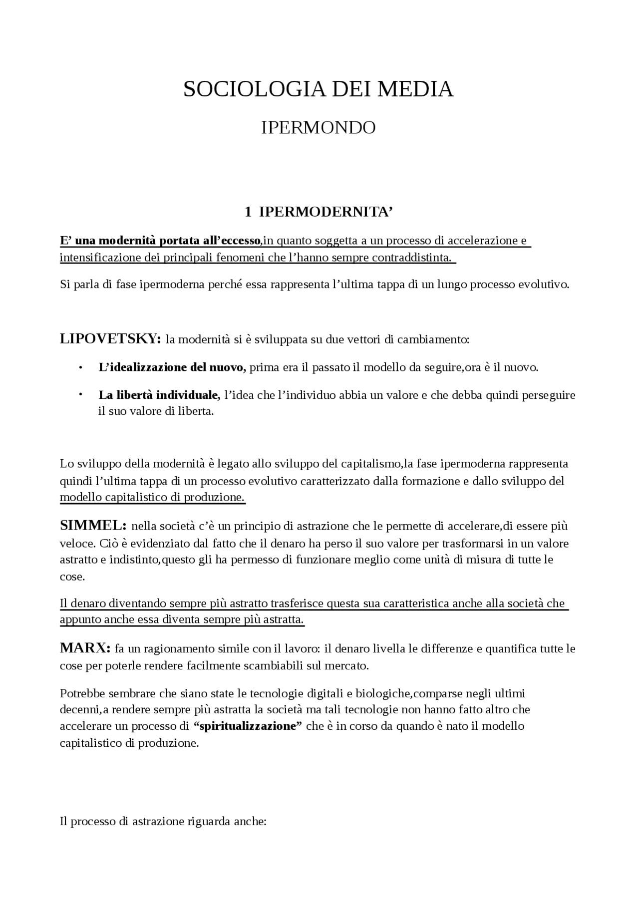 Riassunto Libro Ipermondo Codeluppi Docsity