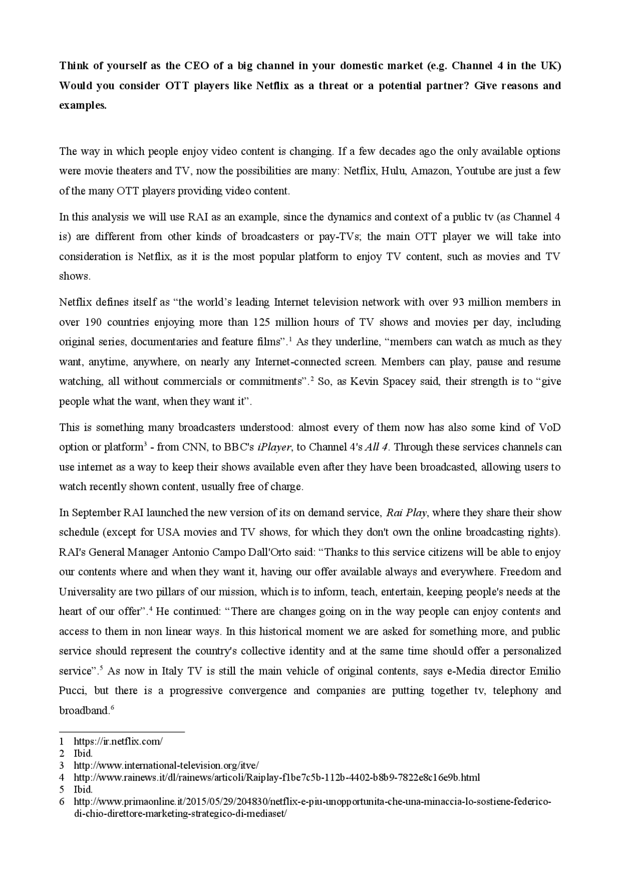 Paper New Media Analysis Tv Vs Netflix Docsity