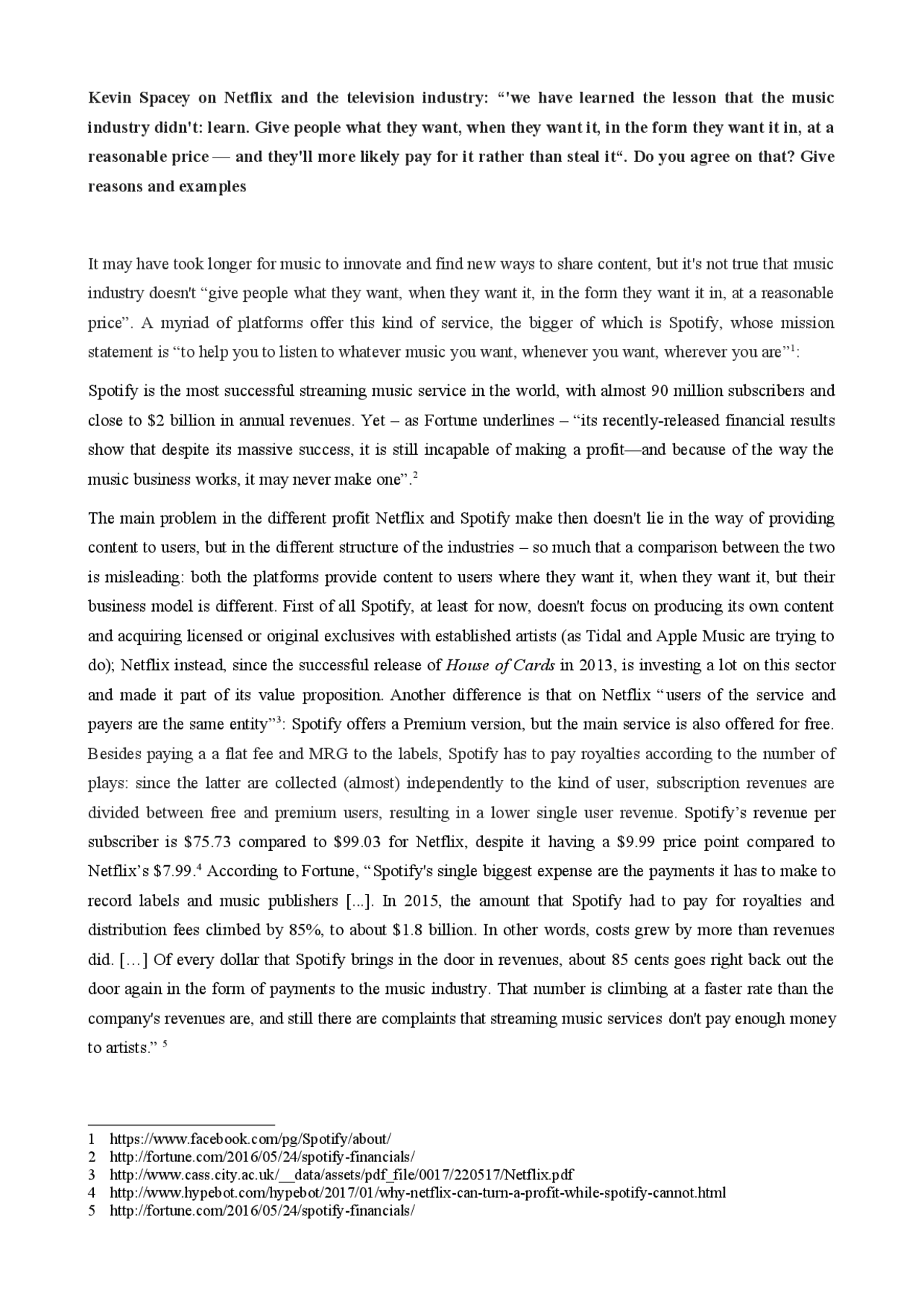 Paper New Media Analysis Netflix Vs Spotify Docsity