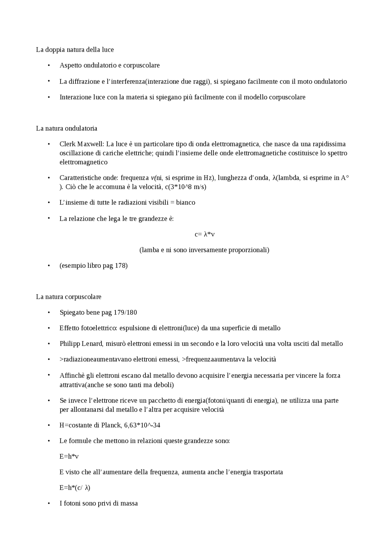 Doppia Natura Della Luce Docsity