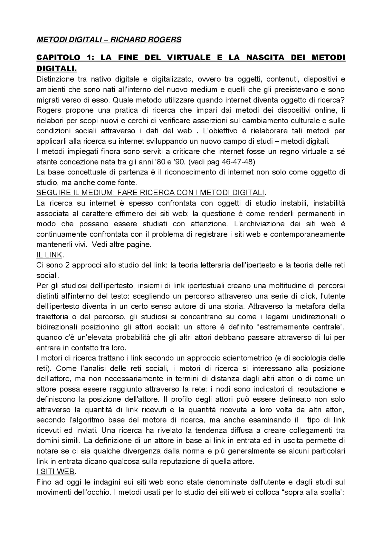 Metodi Digitali Richard Rogers Docsity