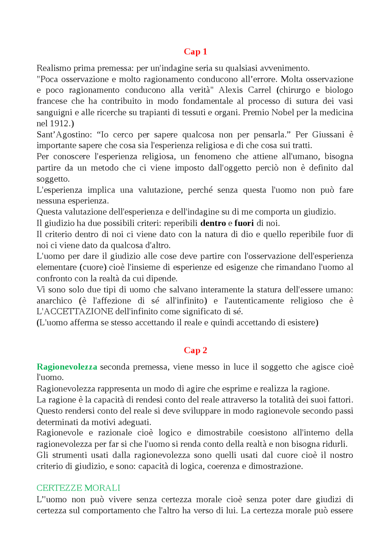 Teologia 1 Con Carron Appunti Di Teologia Docsity